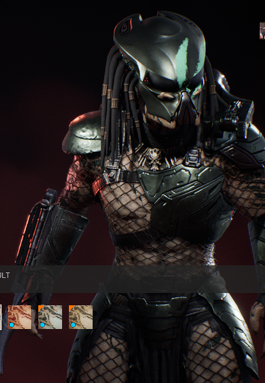 Predator's mandibles come through the mask in the customization menu ...