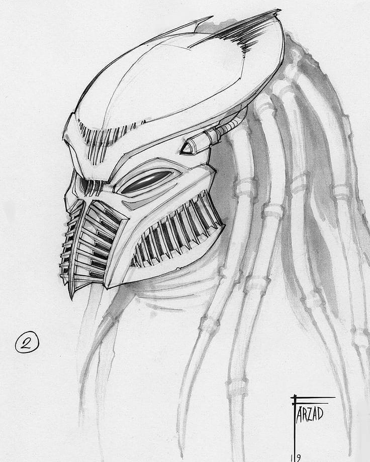 Predator Face Mask Drawing