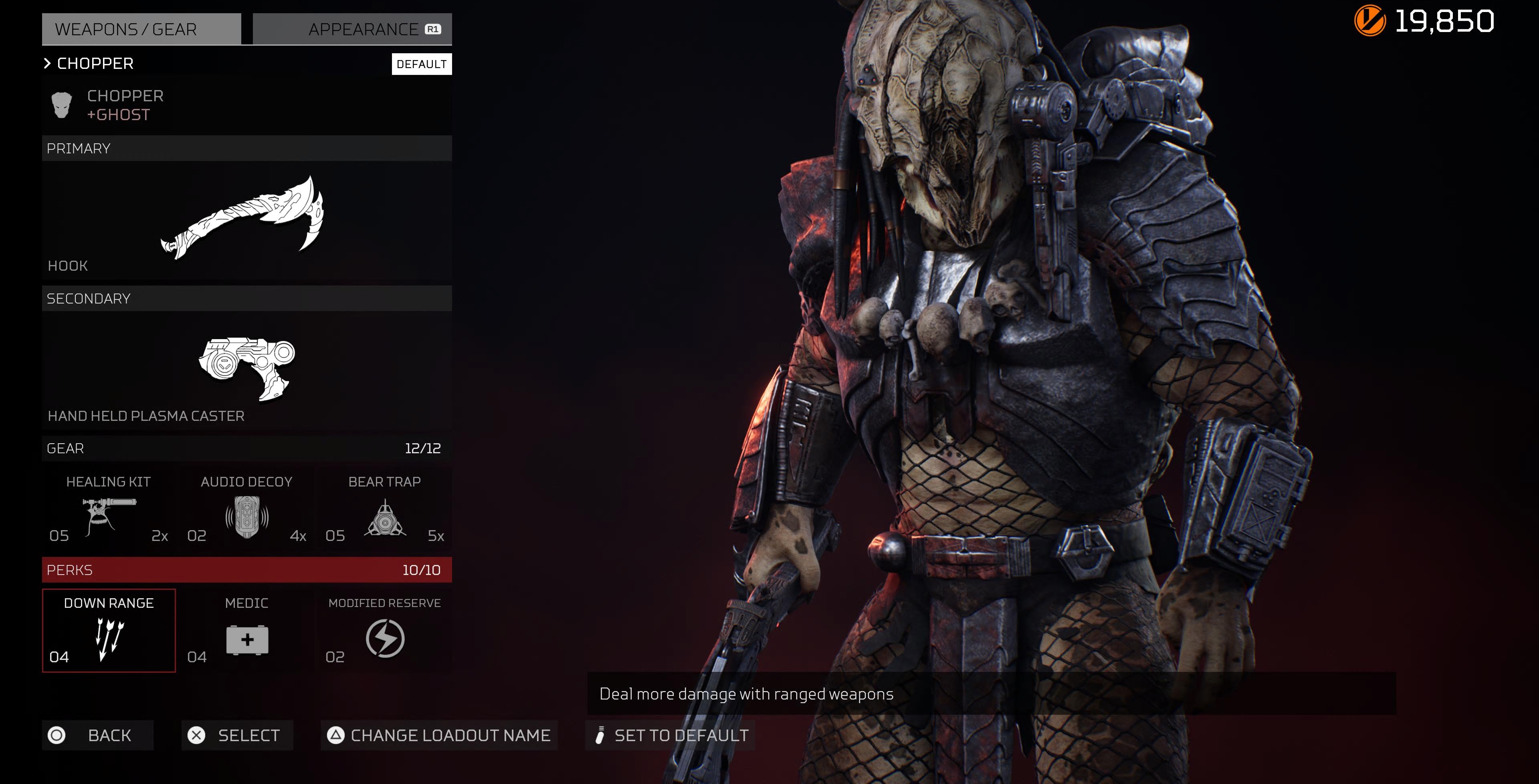 chopper predator weapons